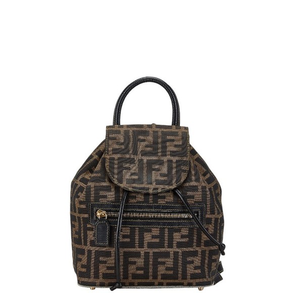 Fendi | Bags | Fendi Zucca Canvas Rucksack Backpack Black | Poshmark
